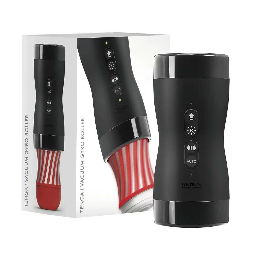 Набор Tenga Vacuum Gyro Roller с мастурбатором Rolling Cup с всасыванием и вращением, черный