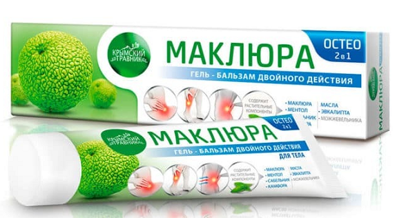 Гель-бальзам для тела двойного действия Маклюра остео 2 в 1 Крымский травник 100 мл.