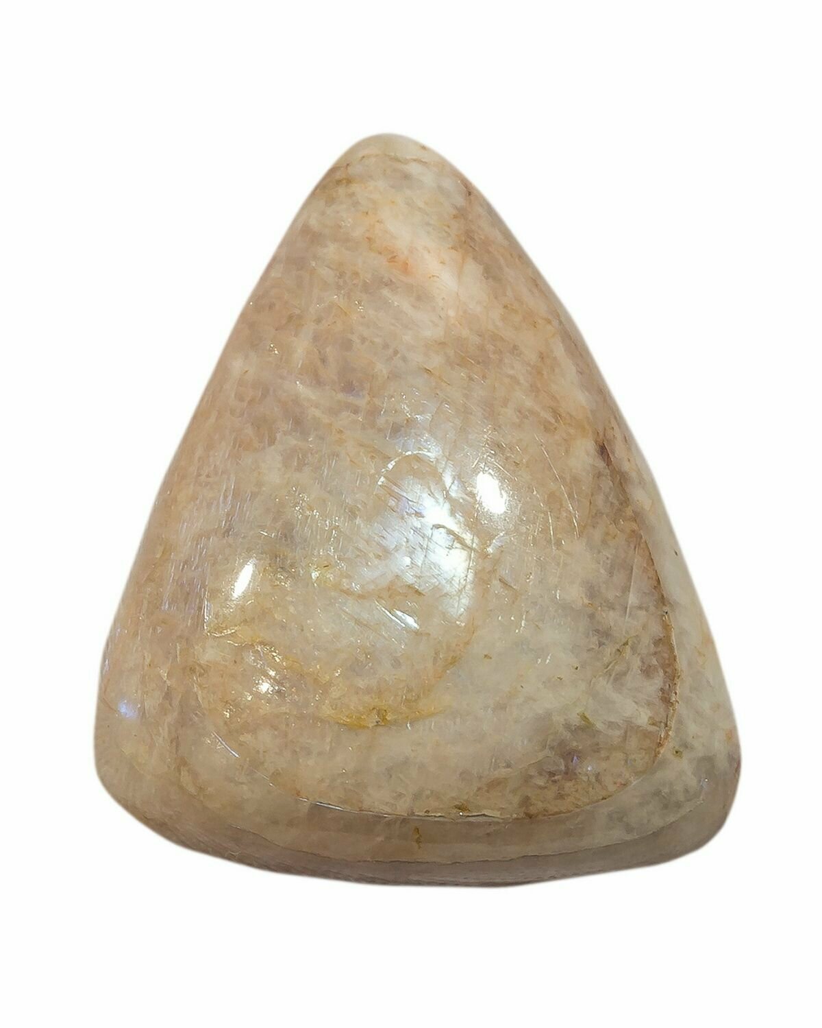 Кабошон из лунного камня размером 28х23х8 мм.