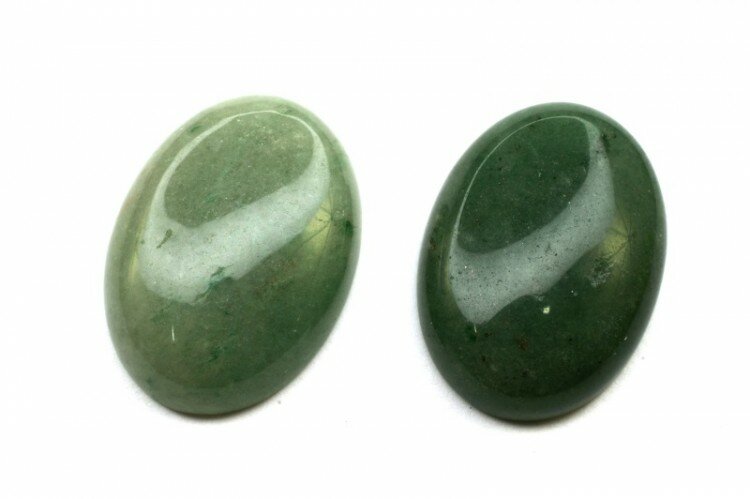 Кабошон овальный 25х18мм, Авантюрин, оттенок зеленый, 2003-008, 1шт