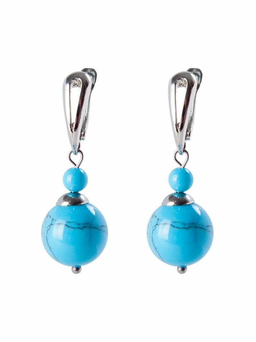 Серьги, бирюза синтетическая, искусственный камень