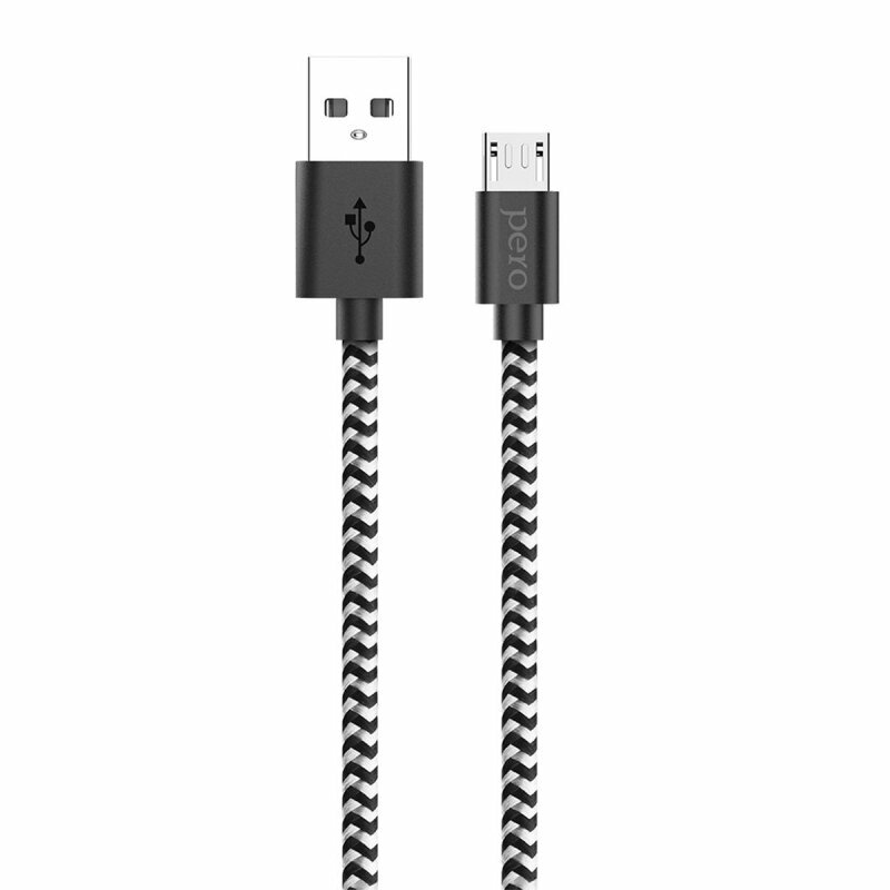 Дата-кабель Pero DC-04 micro-USB 2А 2м Silver-black — фото 1