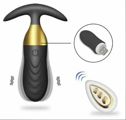 Bullet Vibrator Remote Control Анальная пробка с вибро черная