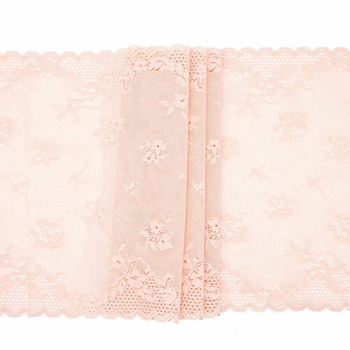 Кружево эластичное для шитья нижнего белья Айрис, 24см*10м (розовый)
