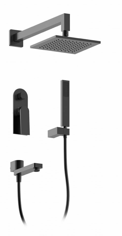 GZ07065С Встроенный смеситель для душа с 3-функ. "GANZER" черный