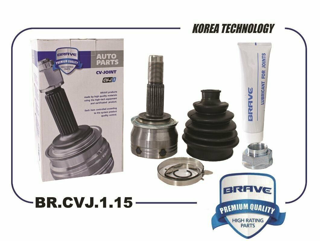 Шрус внешний 95228684 BR. CVJ.1.15 CHEVROLET Aveo T300, Cobalt 11- автомат, Brave, BRCVJ115