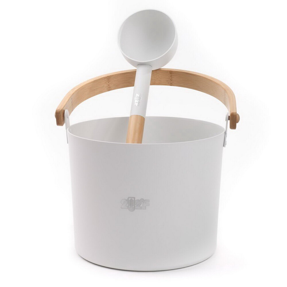 Набор для сауны Simple White (шайка 5 л, черпак 42 см, ручка бамбук)
