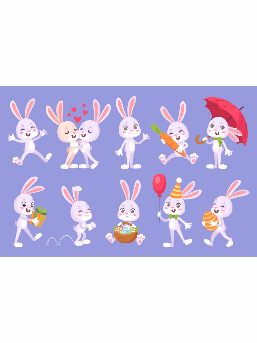 Наклейки стикеры Зайчики