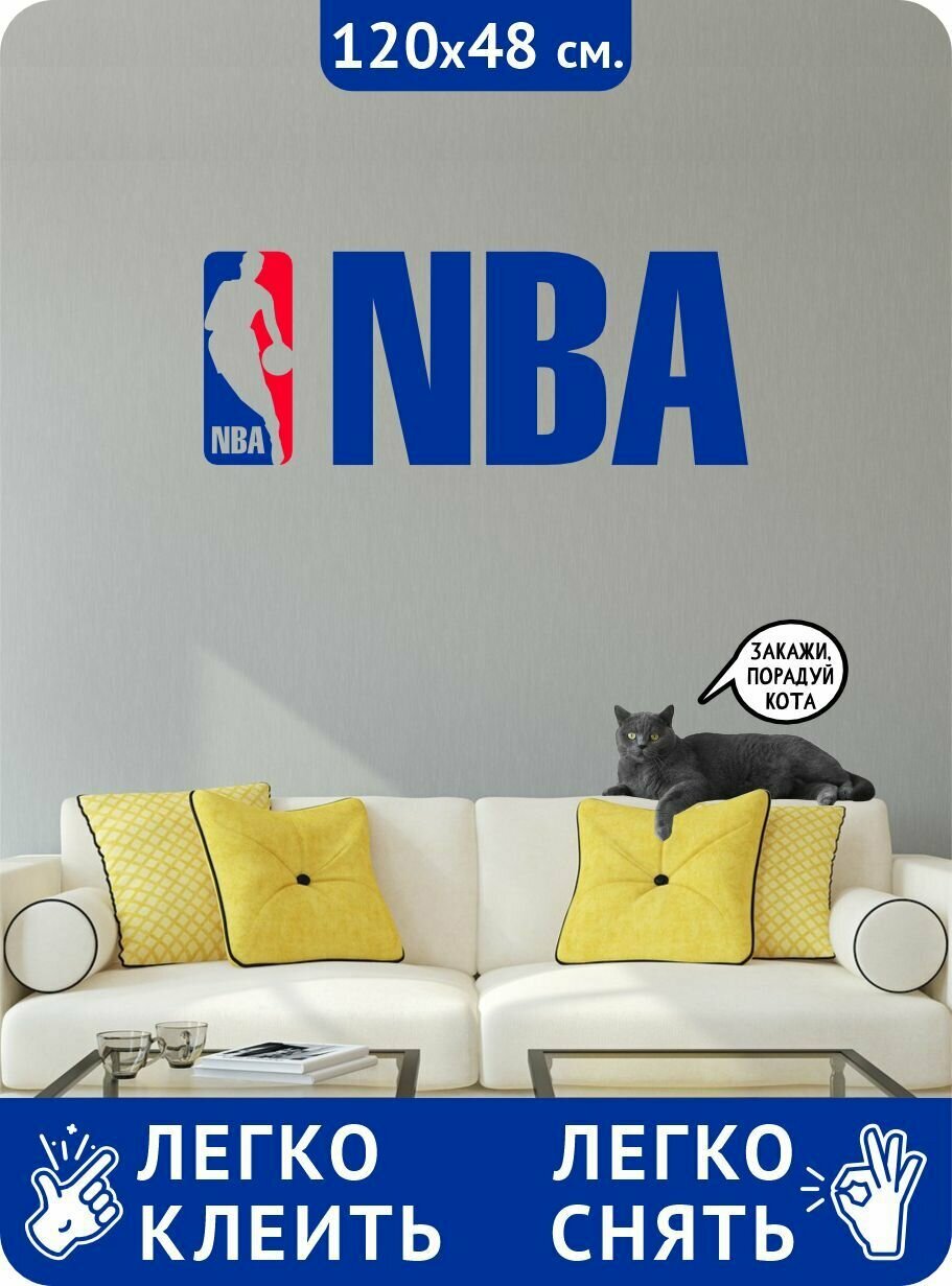 Наклейки на стену для декора - Баскетбол, спорт, лига, НБА, NBA