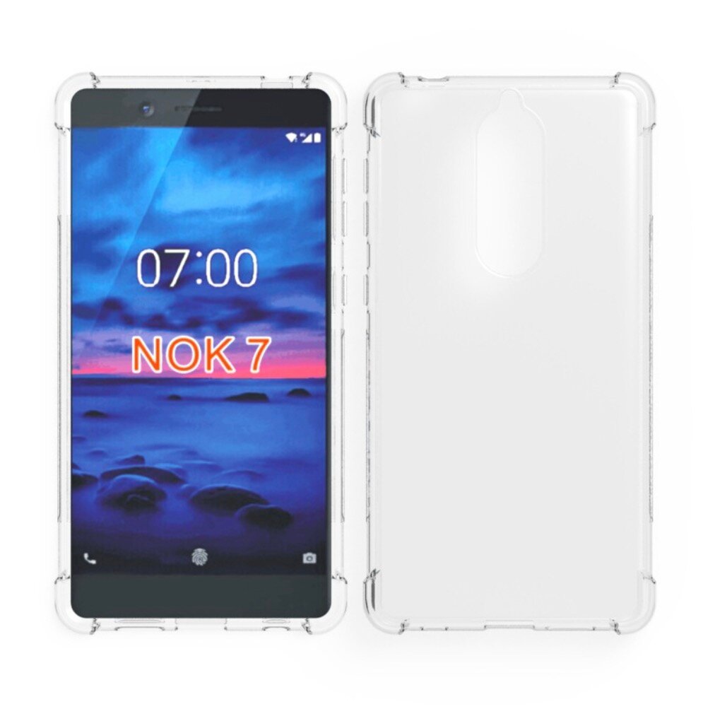 Чехол задняя-панель-накладка-бампер MyPads Tocco для Nokia 7 с усиленной защитой углов противоударный прозрачный