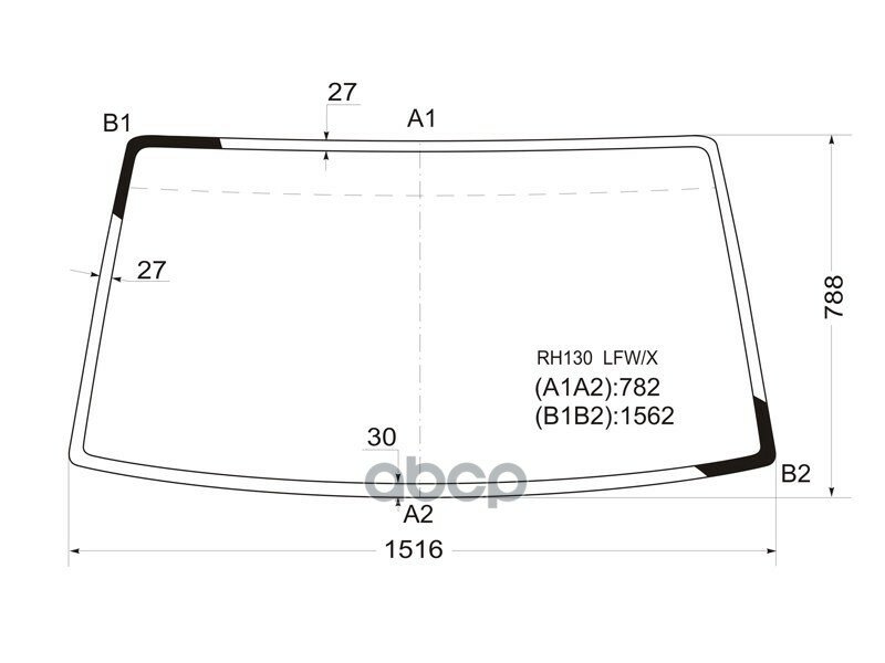 Стекло лобовое (Для версии в клей) Toyota Hiace 89-04 / Regius Ace 99-04 XYG арт. RH130LFWX