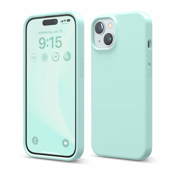 Elago для iPhone 15 чехол Soft silicone (Liquid) Aqua Sky