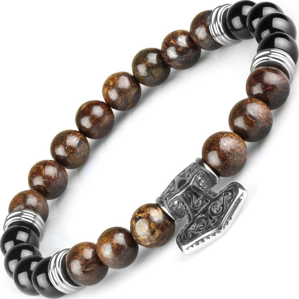 Браслет, агат, бронзит