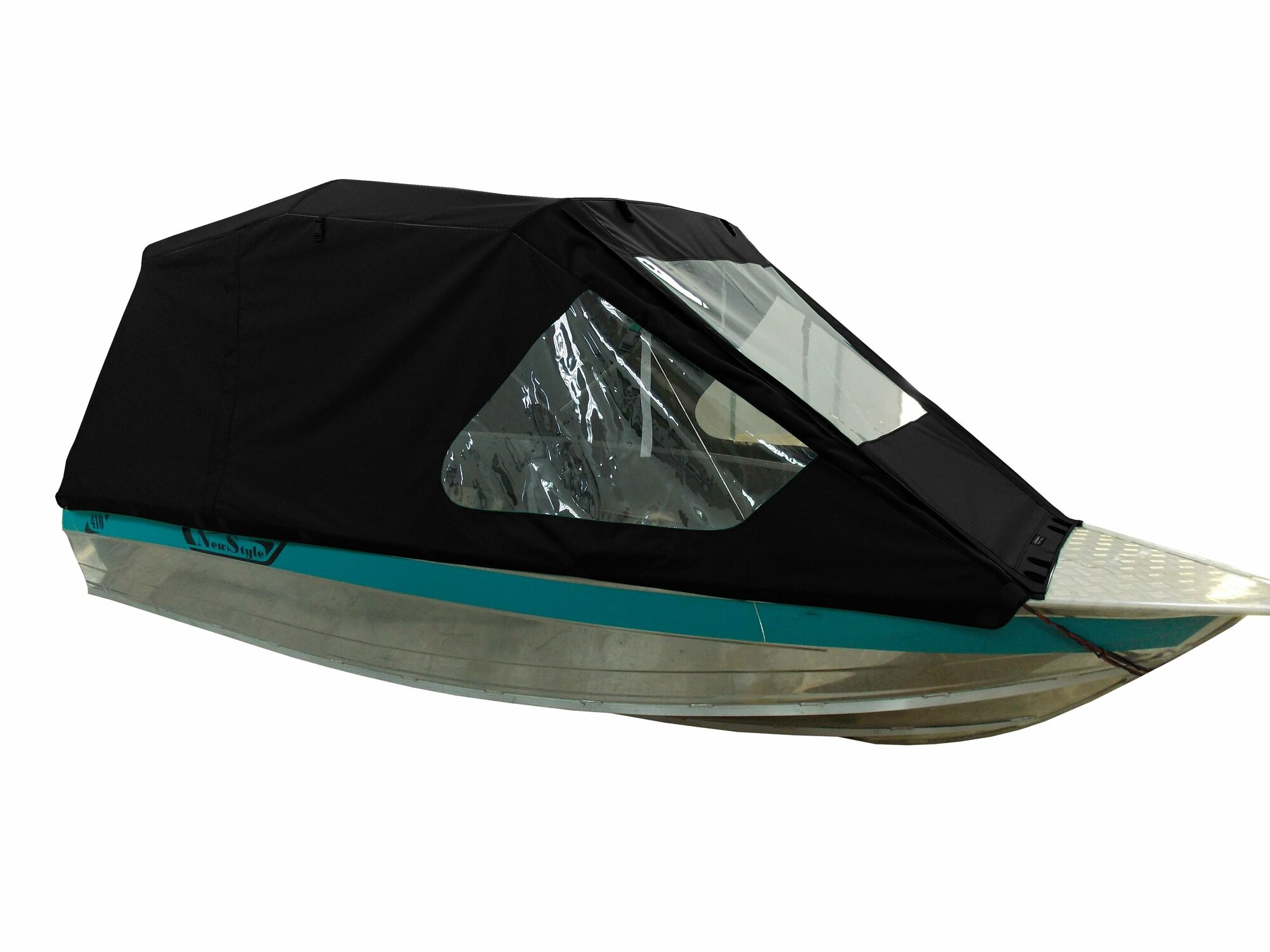 Wellboat-410NS / Вельбот-410НС. Тент ходовой с дугами с креплением