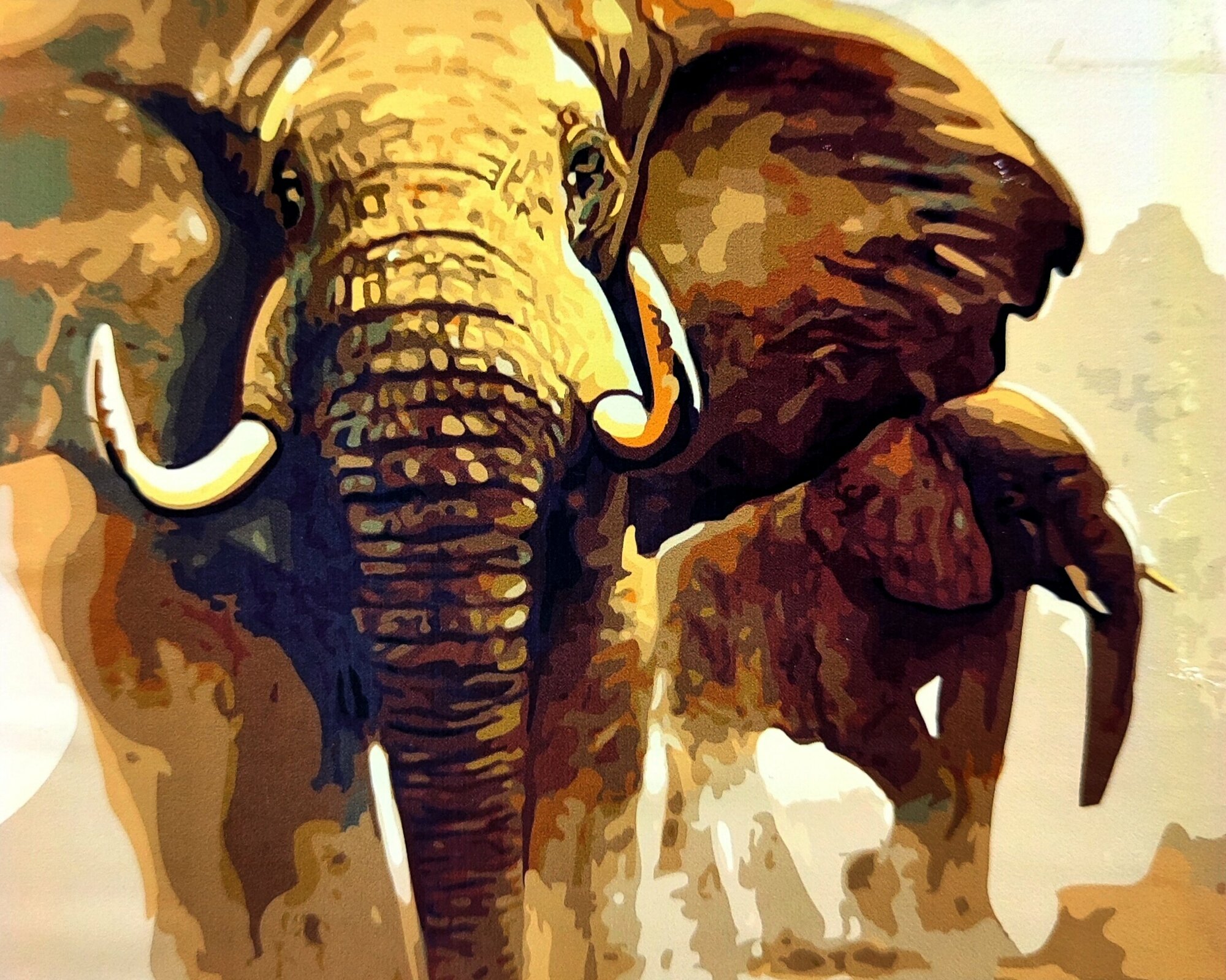 Картина по номерам Paintboy "Слон, пустыня, сафари, песок, Африка, барханы"