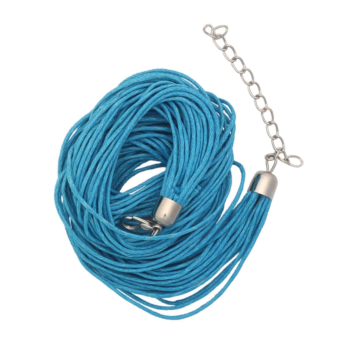 Шнурок для кулона вощеный, 38 см, диаметр 1 мм (24 нити), Astra&Craft (синий)