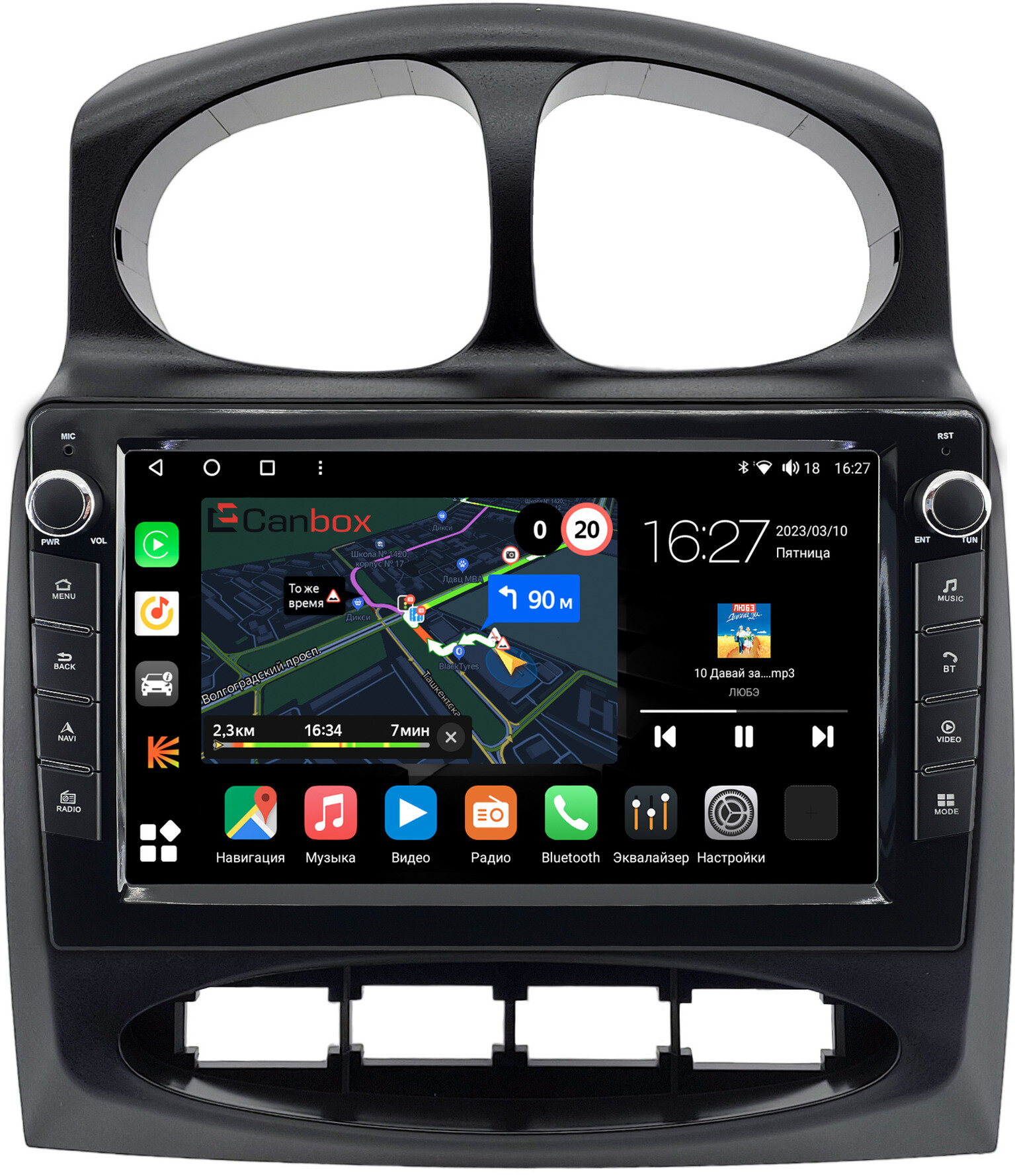 Штатная магнитола Hyundai Santa Fe (Classic) 2000-2001 (авто с компасом) Canbox M-Line 7821-9-0293 Android 10 (4G-SIM, 2/32, DSP, IPS) С крутилками