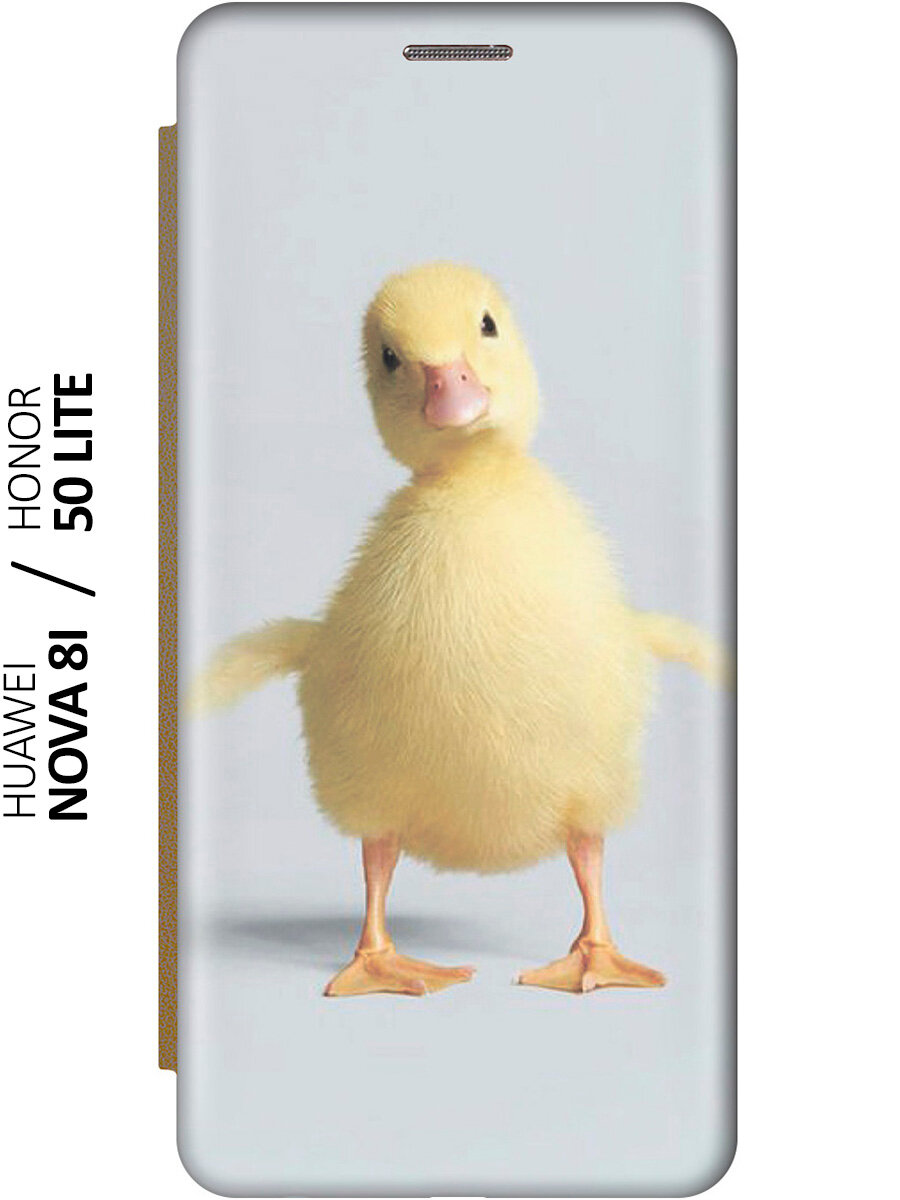 Чехол-книжка Утя на Honor 50 Lite / Huawei Nova 8i / Хонор 50 Лайт / Хуавей Нова 8и золотой