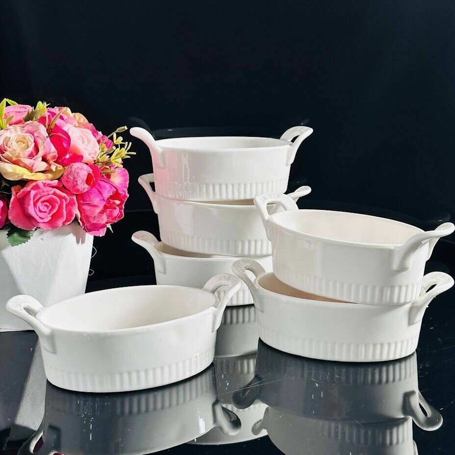 Набор 6 штук Салатник овальный Ленарди 16см, фарфор