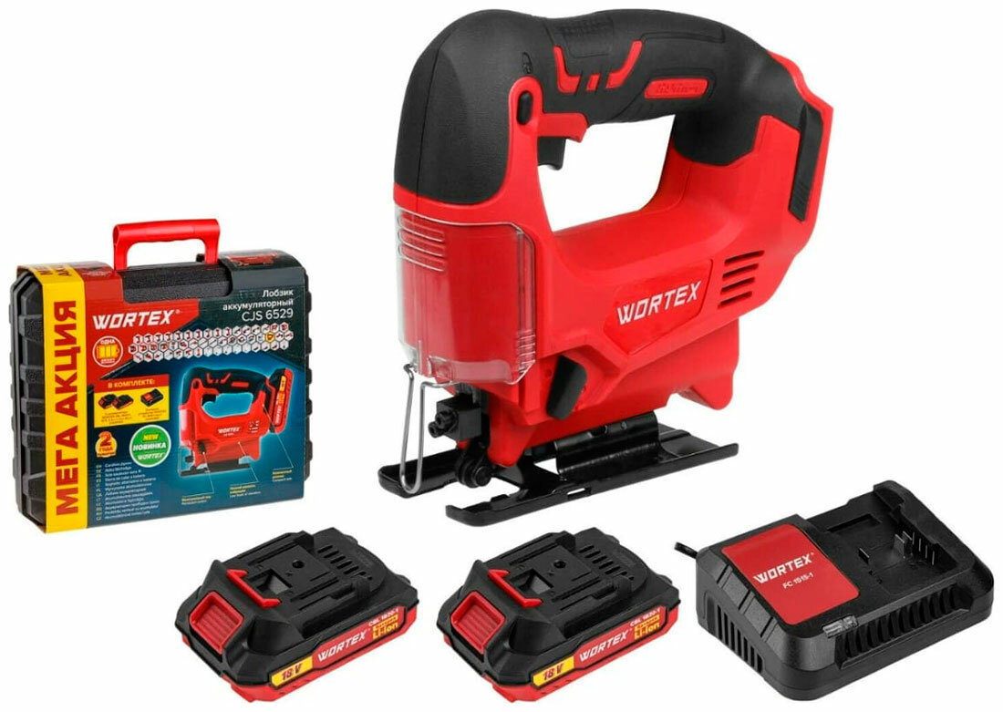 Лобзик аккумуляторный Wortex CJS 6529 ALL1, пропил до 65 мм (0329281)