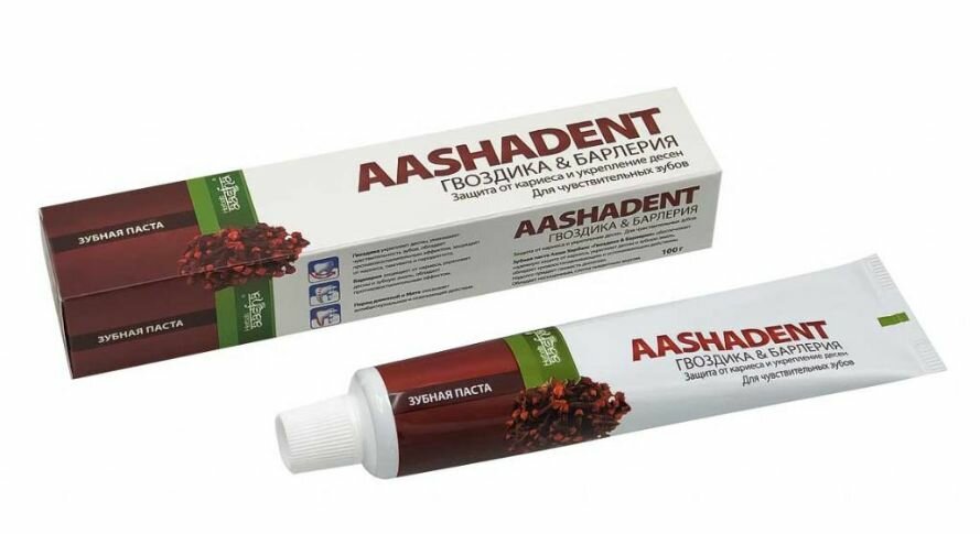 Aasha Herbals Зубная паста, Гвоздика и барлерия, 100 гр