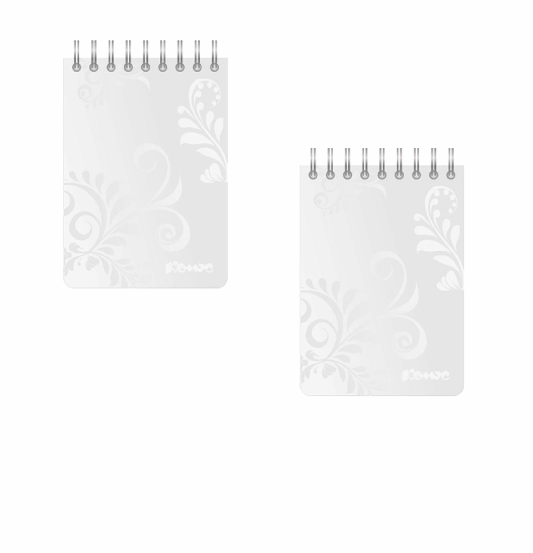 Комус Блокнот Русская серия, А7, 50л, евроспираль, белый, клетка, 76х105, 2 уп