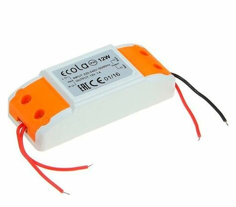 Блок питания 12V 12W IP20 (интерьерный) Ecola B2N012ESB