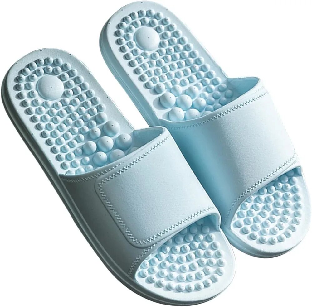 Акупунктурные массажные тапочки Антистресс, голубые, размер 40-41