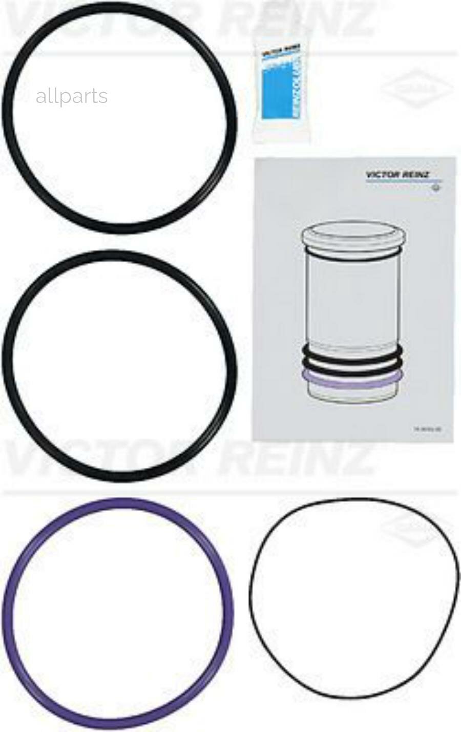 VICTOR REINZ 157607301 кольца гильзы уплотн. к-т !2x108.5x5.8 1x108.5x5.8 1x105.5x1.6 \Volvo FL6 TD61/63