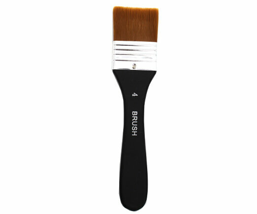 Кисть Синтетика №4 CR-63 Плоская "Флейц" 40мм, черная ручка