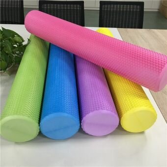 Ролик для йоги и пилатеса (роллер массажный) 90 см х 14 см, цвета микс