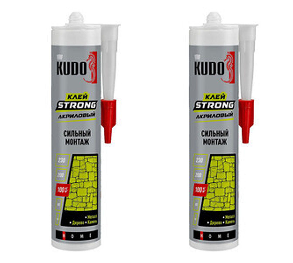 Клей монтажный акриловый Kudo Home Strong белый 280 мл (2 шт.)