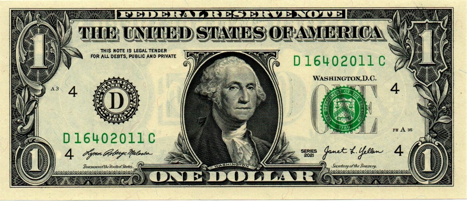 Доллар 2021 года США 16402011