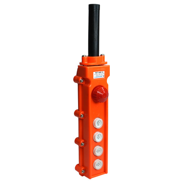 Пост кнопочный Электротехник ПКТ-40Б У2, 5А, IP54, кнопка блокировка с фиксацией (красная), стоп, вверх, вниз, влево, вправо, ET512632