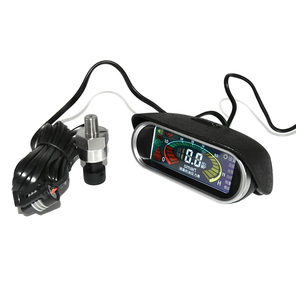 Манометр Давления Масла Для Дизельных И Бензиновых Двигателей С ЖК-дисплеем И Датчиком Давления 1/8 NPT Для Грузовиков 12В 24В