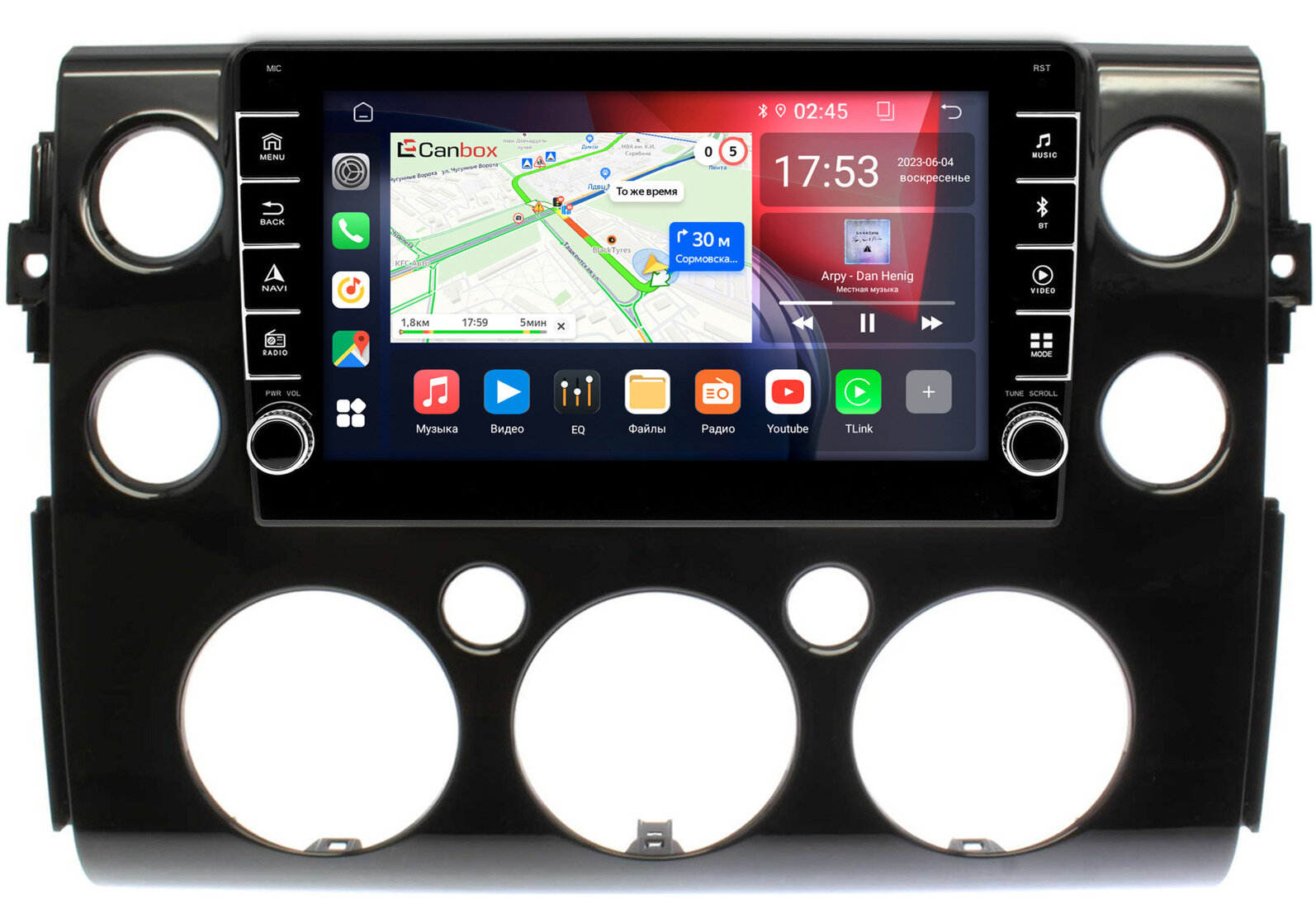 Штатная магнитола Canbox BGT9-188 Toyota FJ Cruiser 2006-2022 (черная, глянцевая) Android 10 (IPS, DSP, CarPlay)