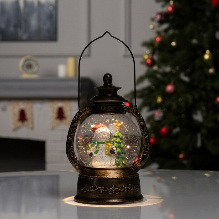 Светодиодная фигура «Снеговик» 20×14×11 см, от батареек ААх3, USB, свечение тёплое белое
