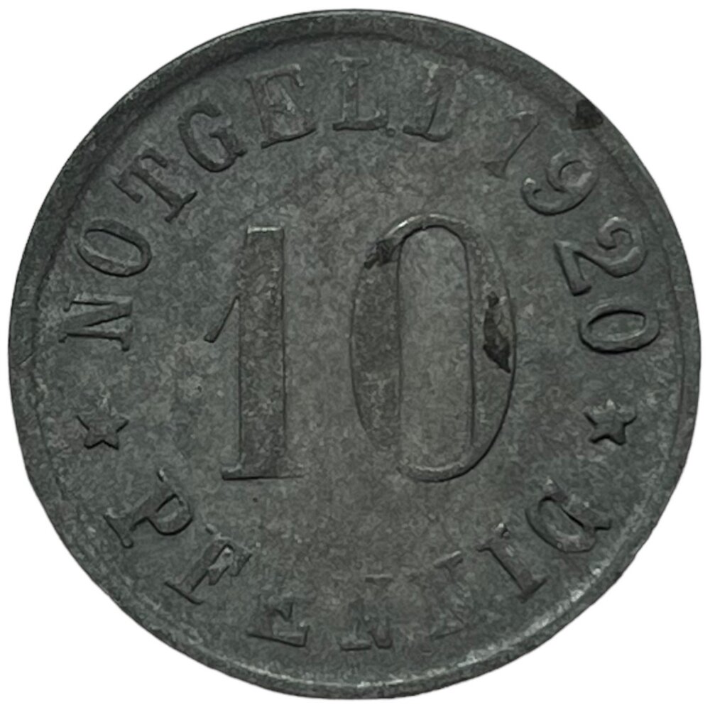 Германия, Веймарская республика, Ольпе 10 пфеннигов 1920 г. (Лот №2)
