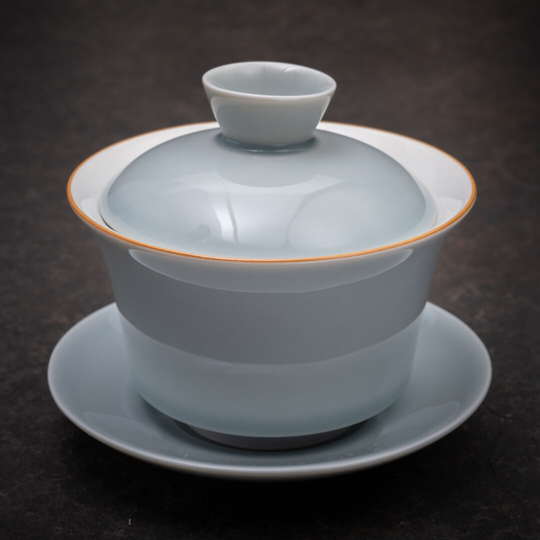 Серая фарфоровая гайвань 150 мл