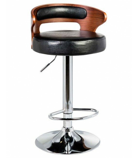 Стул барный DOBRIN FRED LMZ-1018, черный / коричневое дерево