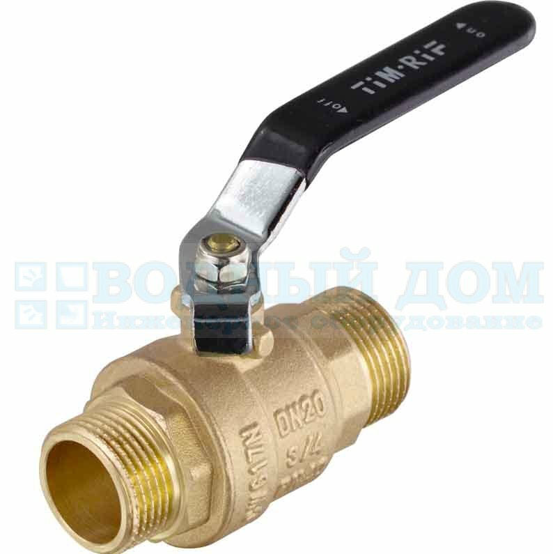 Кран шаровой 1/2" н/н рычаг TIM