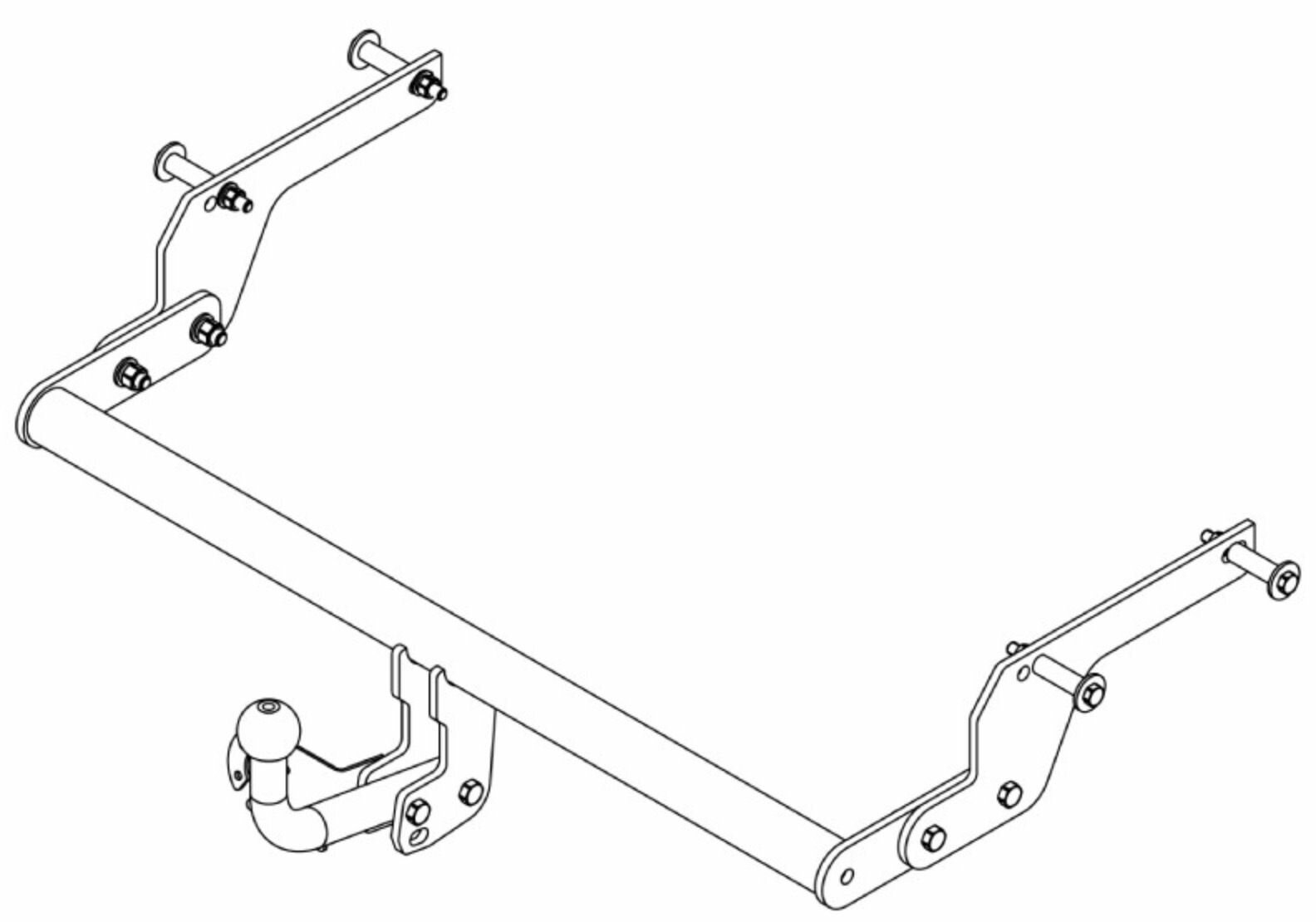 Фаркоп AvtoS для RENAULT LOGAN DACIA (2004-2015) с универсальной электрикой и сертификатом в комплекте, арт.(RN 12+electr)