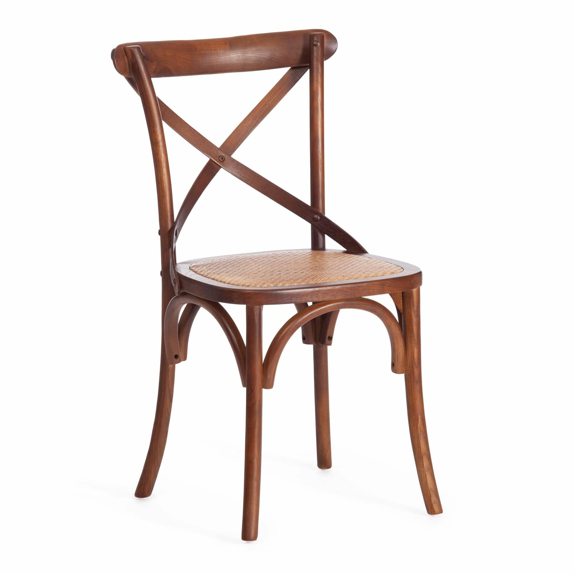 Стул CROSS (mod. CB2001) Tetchair коричневый, темное дерево, дерево, твердое сиденье, без подлокотников