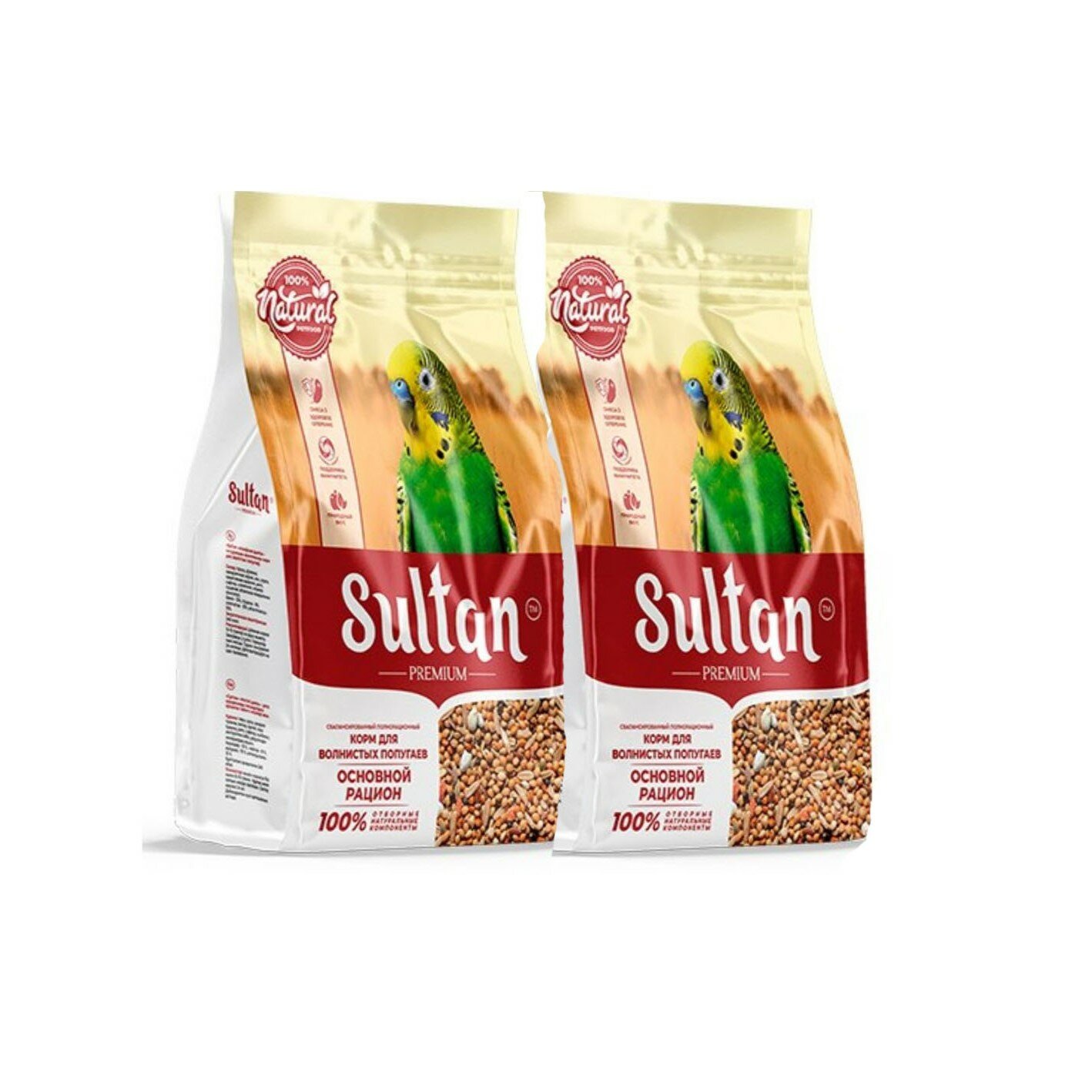 Sultan Premium Корм для волнистых попугаев Основной рацион 500г*2шт