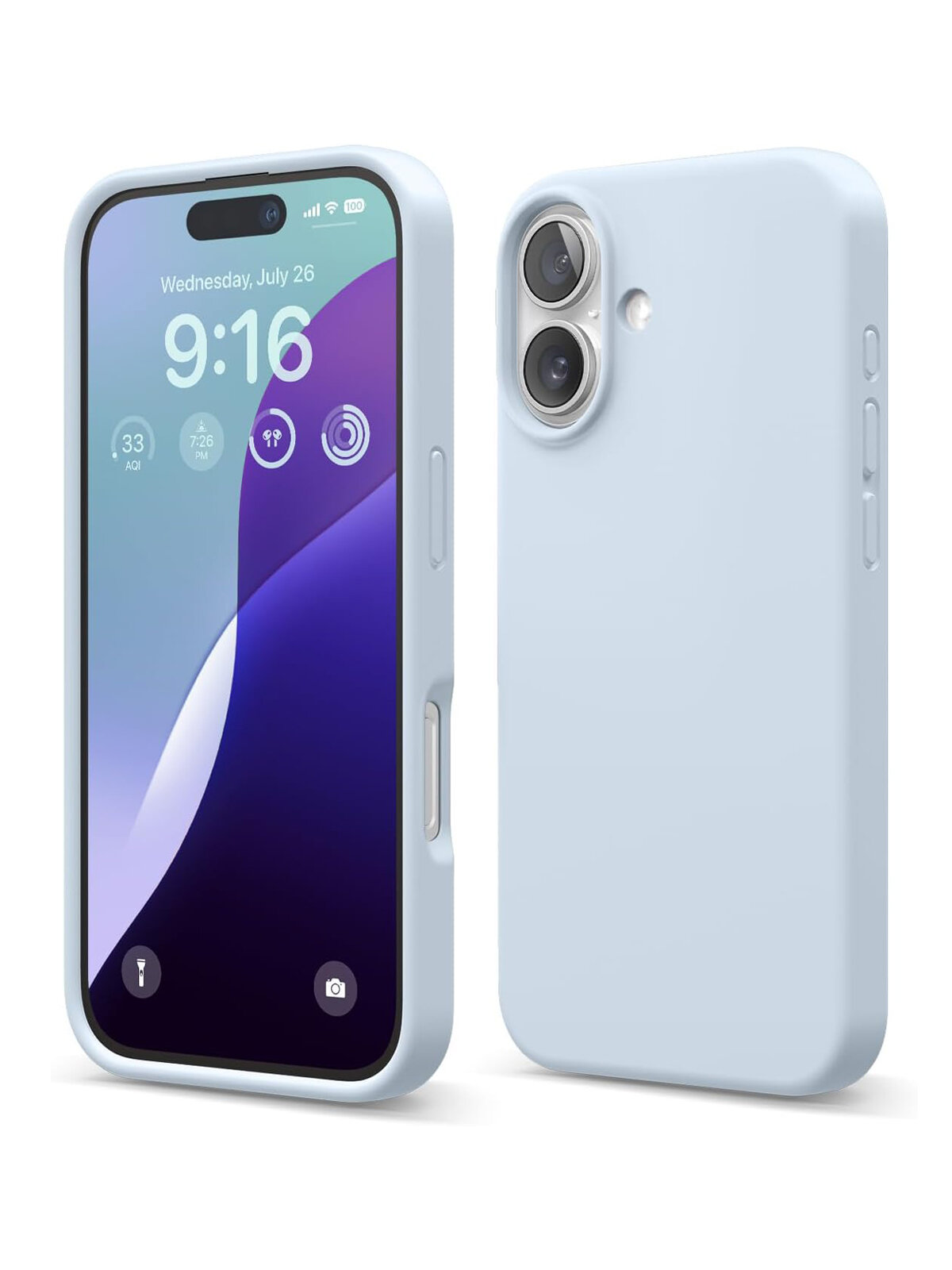 Elago для iPhone 16 чехол Soft silicone (Liquid) Light Blue