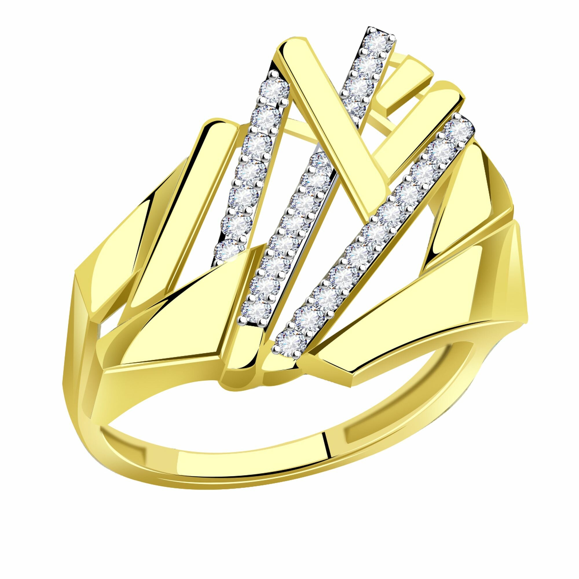 Кольцо, желтое золото, 585 проба, бриллиант