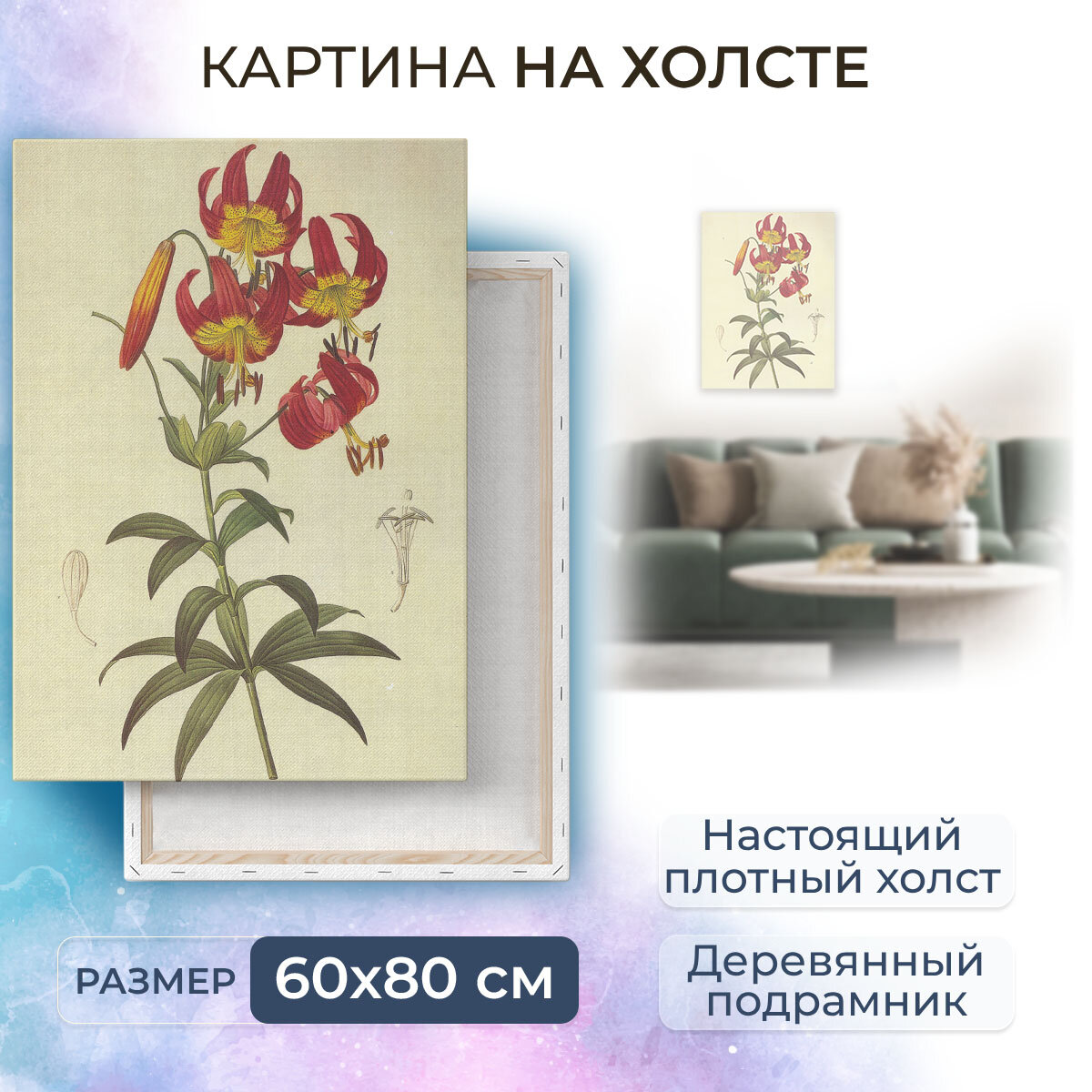 Картина на холсте с подрамником / Pierr - Joseph Redoute / Пьер-Жозеф Редуте
