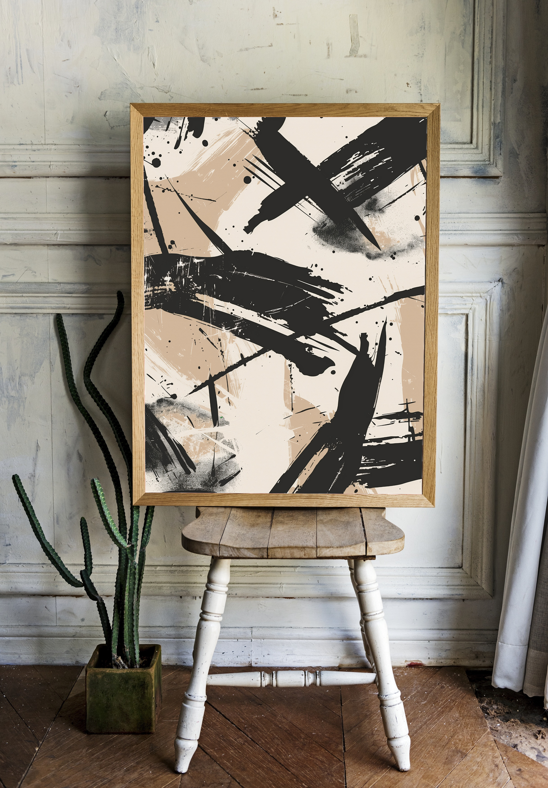 Постер "Абстрактные линии и геометрические формы" 40x50 см в подарочном тубусе