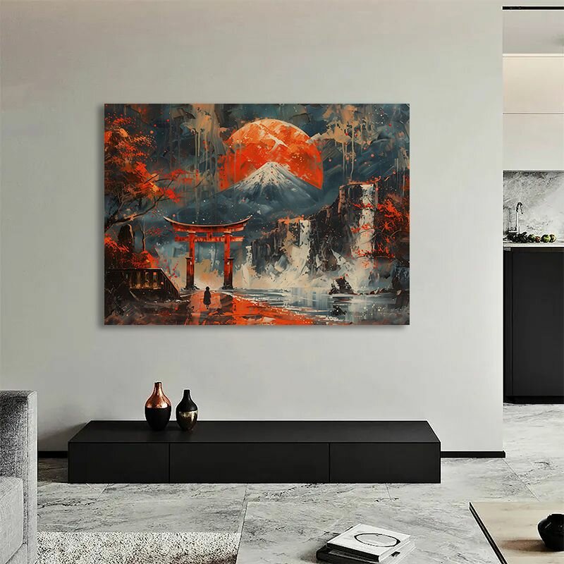Картина "Бусидо", на холсте, на подрамнике, в японском стиле, 40x60 см