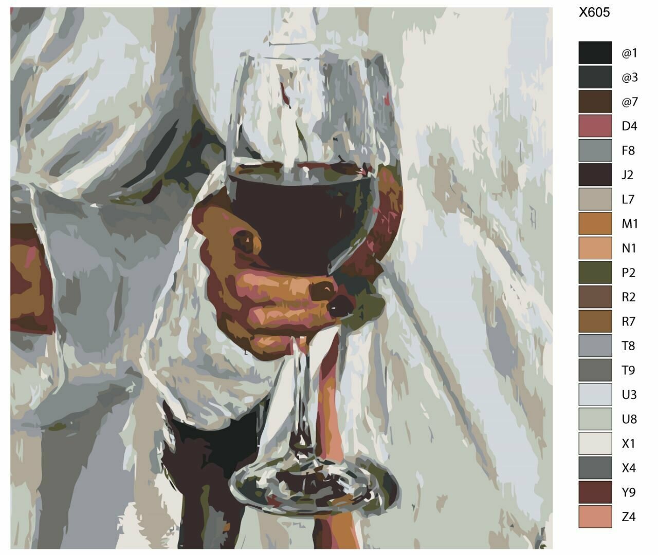 Картина по номерам X-605 "Винная эстетика" 40х40